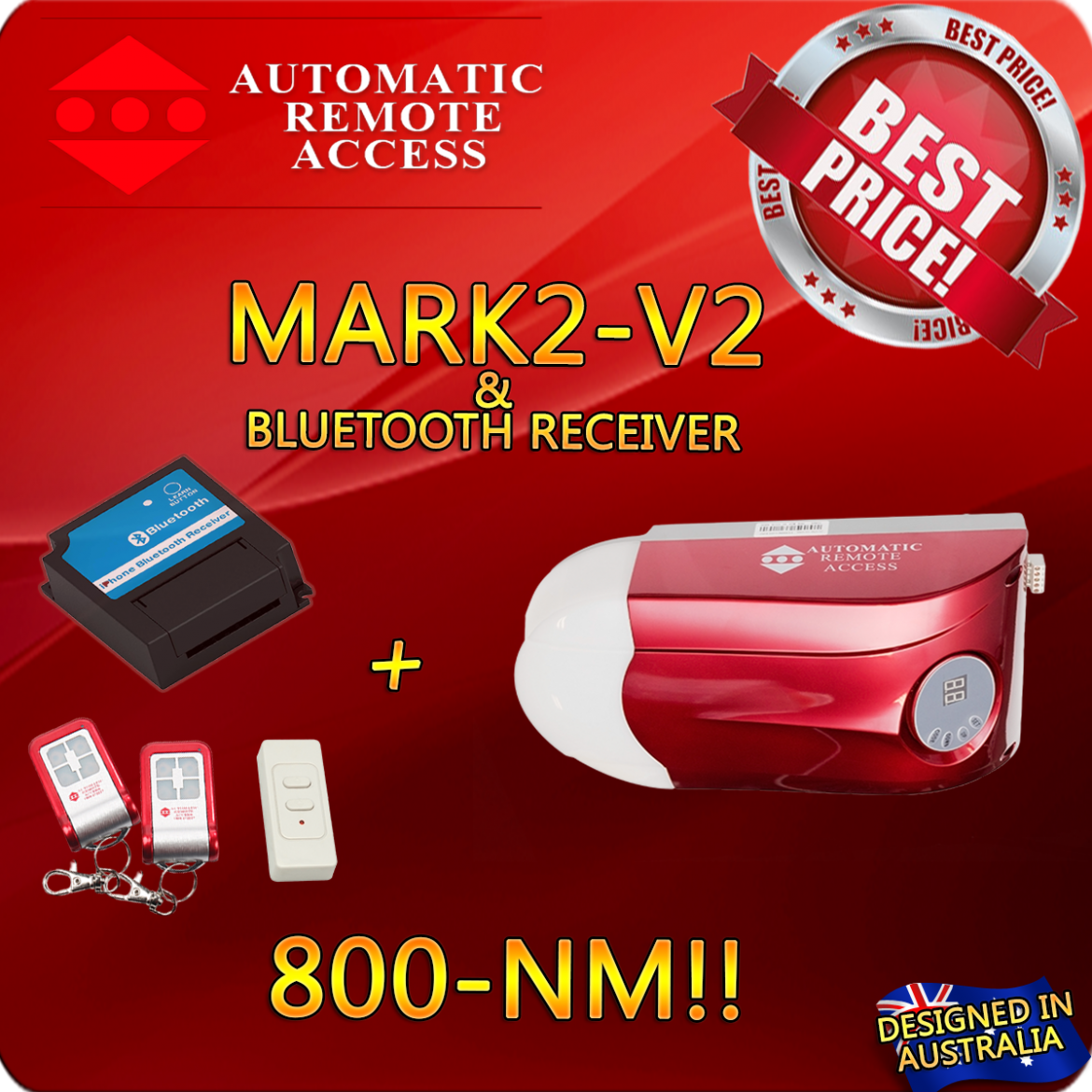 Panel/Sectional Garage Opener, Bluetooth Receiver, 3 x Remotes ...